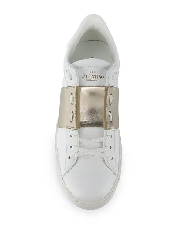Valentino Garavani Leather Sneakers - Silver