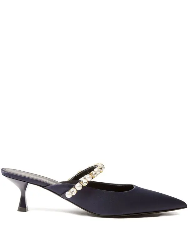 Stella McCartney Elsa Pearl And Crystal Mules - Blue