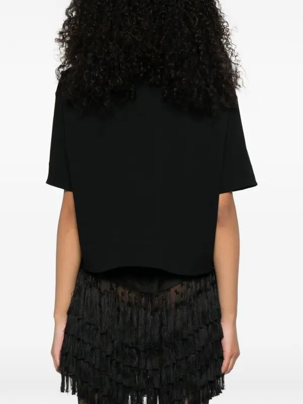 JIL SANDER Cropped Polo Shirt - Black