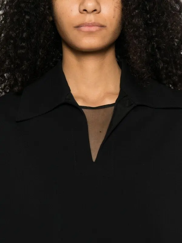 JIL SANDER Cropped Polo Shirt - Black