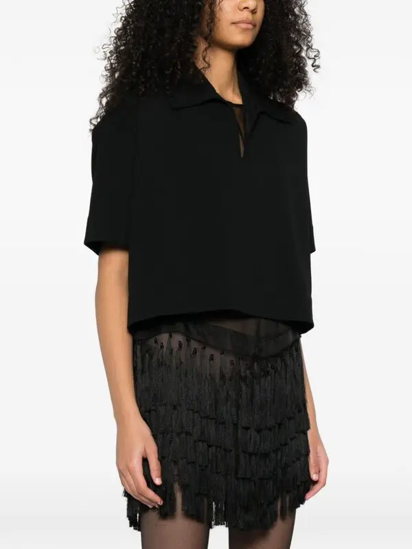 JIL SANDER Cropped Polo Shirt - Black