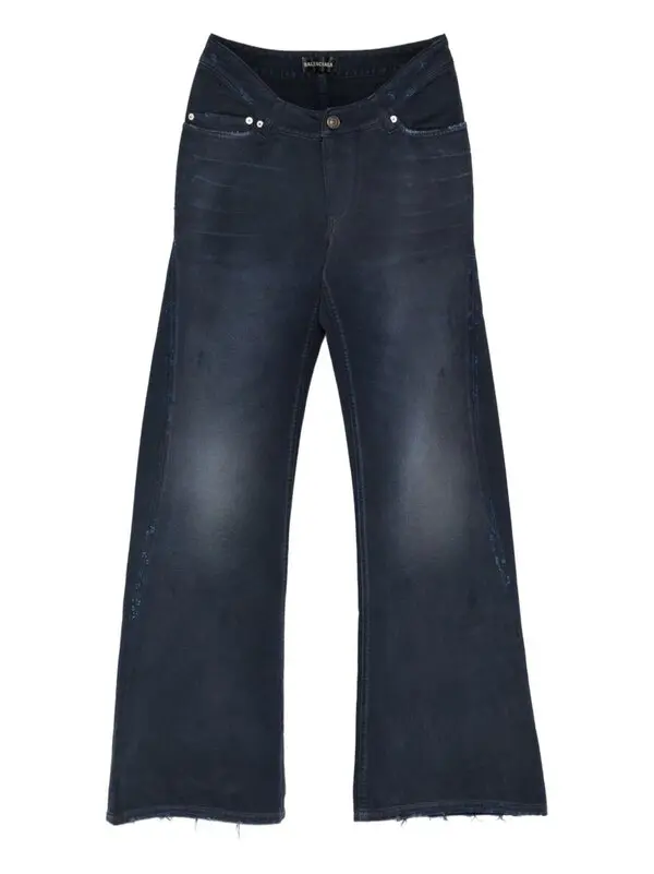 Balenciaga Curved Denim Jeans - Blue