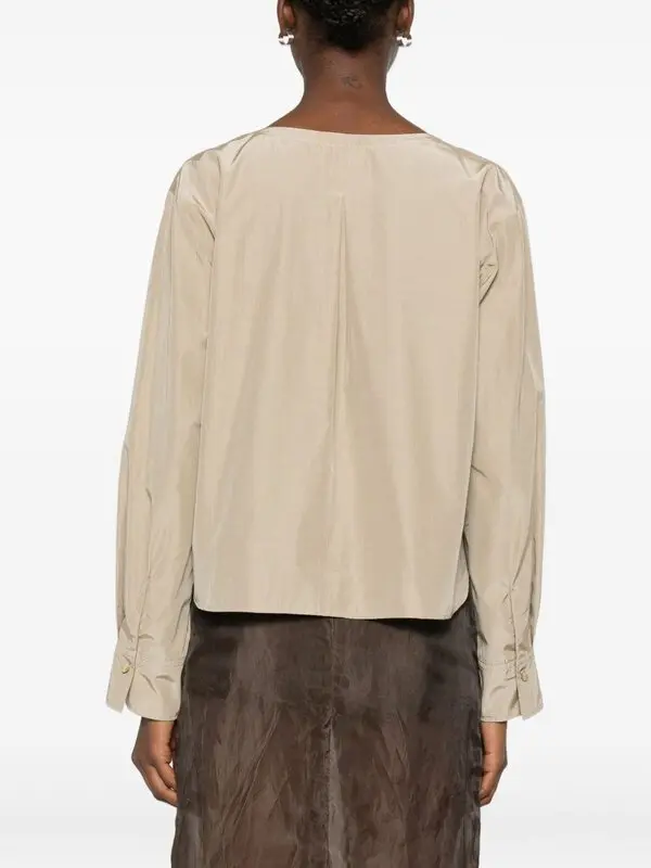 FORTE_FORTE Cotton Blend Blouse - Beige