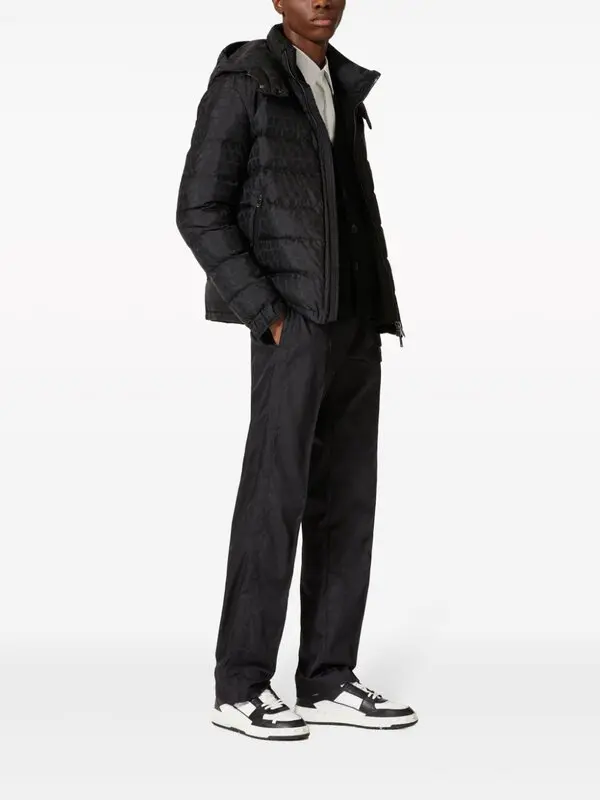 Valentino Garavani Down Jacket With All-over Logo - Blue