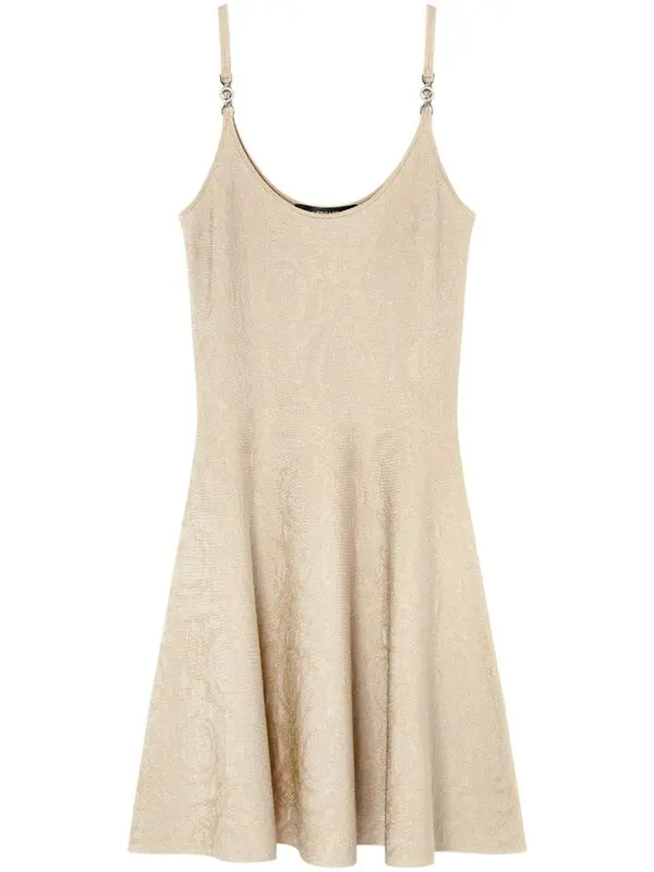Versace Barocco Texture Short Dress - Beige