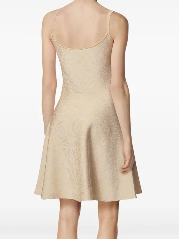 Versace Barocco Texture Short Dress - Beige
