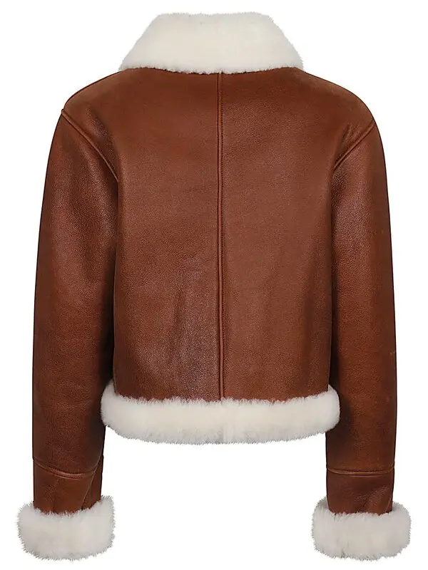 Loewe Shearling Leather Jacket - Brown