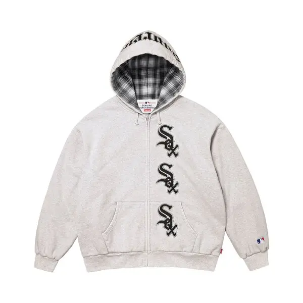 Supreme X Chicago White Sox Zip Up Hooded Sweatshirt - Grey