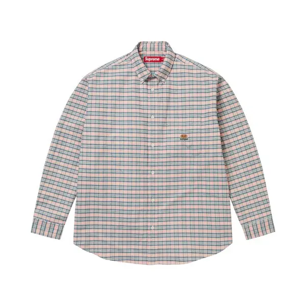 Supreme Loose Fit Flannel Oxford Shirt - Grey