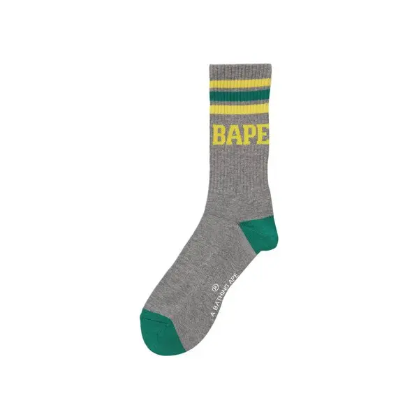 A BATHING APE Striped Socks - Grey