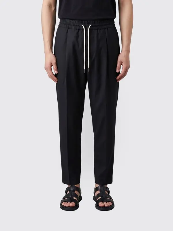 Drole De Monsieur Cropped Wool-blend Jogging Trousers - Black