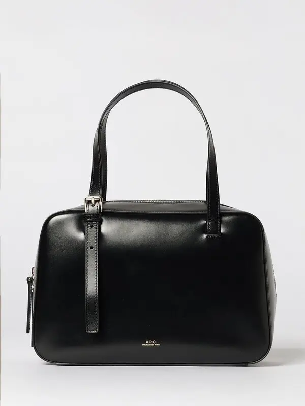 A.p.c. Virginie Patent Leather Handbag - Black