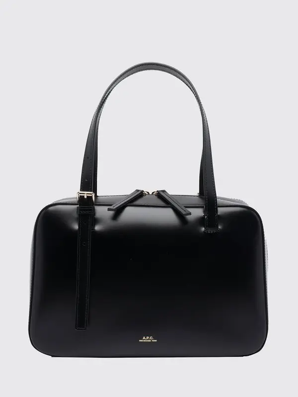 A.p.c. Virginie Patent Leather Handbag - Black