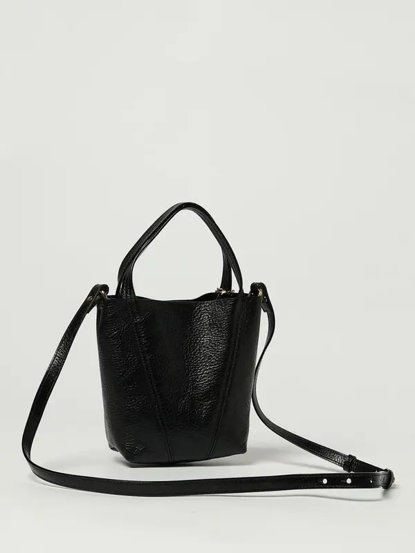 Chloé Spin Mini Grained Calfskin Handbag With Ring Detail - Black