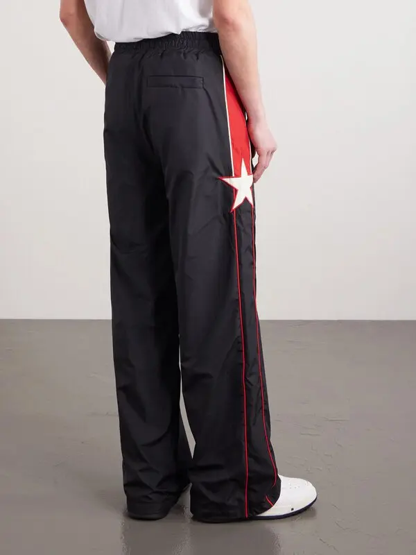 Amiri Straight-leg Logo-embroidered Striped Shell Sweatpants