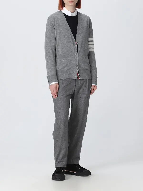 Thom Browne Cardigan In Wool - Grey