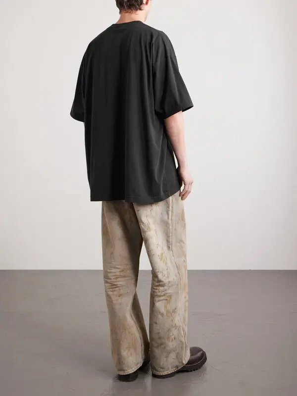Vetements Paris Tourist Printed Cotton-Jersey T-Shirt - Black - 40