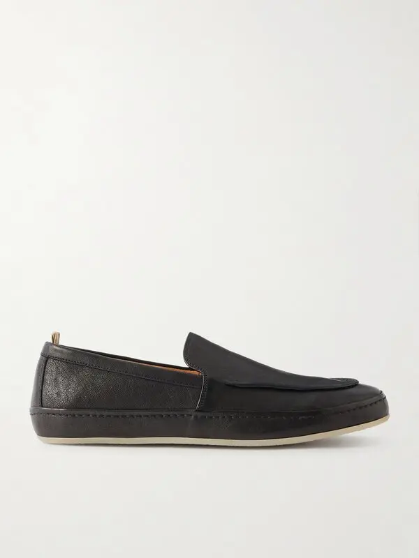 Officine Creative Line 001 Grained-leather Loafers - Black