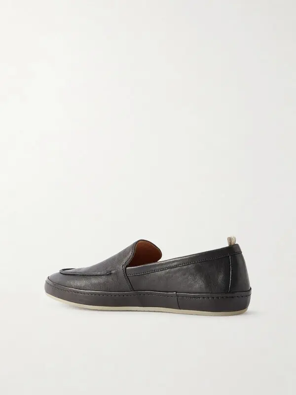 Officine Creative Line 001 Grained-leather Loafers - Black