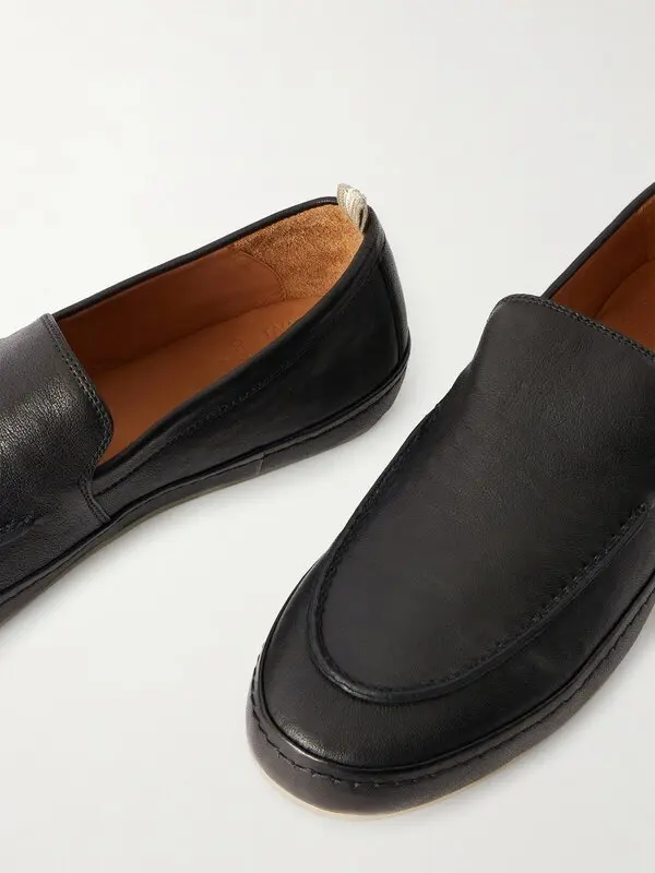 Officine Creative Line 001 Grained-leather Loafers - Black