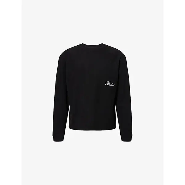 BELIER Logo-embroidered Waffle-knit Woven T-shirt - Black