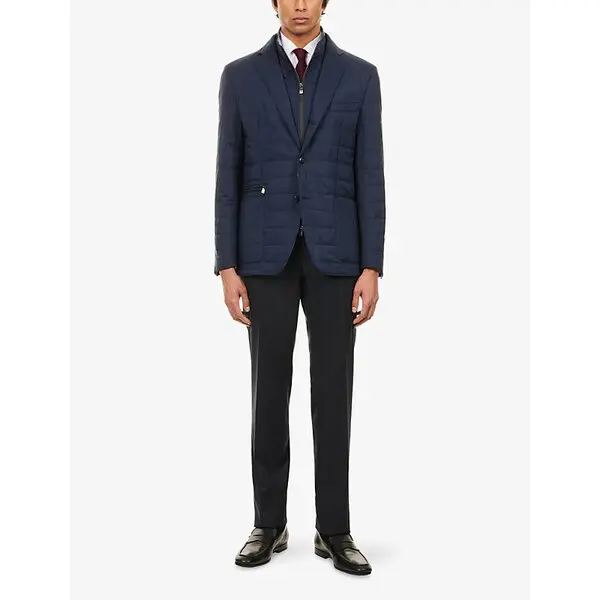 Corneliani Zipped-insert Quilted Woven Blazer