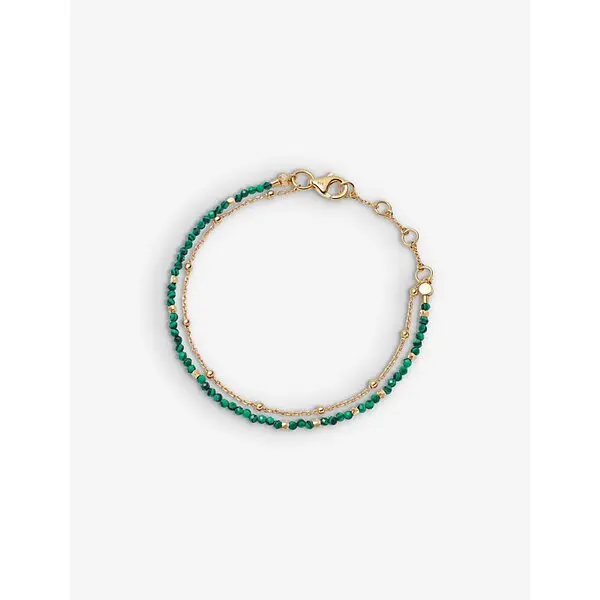 Astley Clarke Biography Malachite Bracelet - Yellow Gold Vermeil