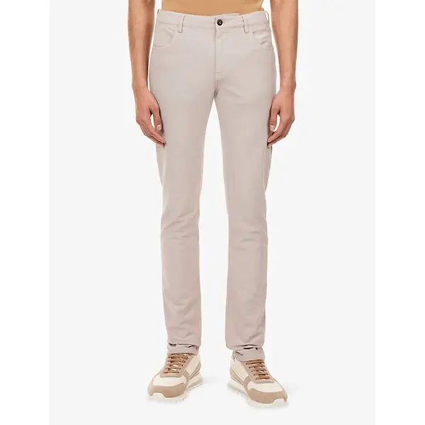 Eleventy Slim-leg Stretch-cotton Trousers