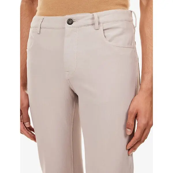 Eleventy Slim-leg Stretch-cotton Trousers