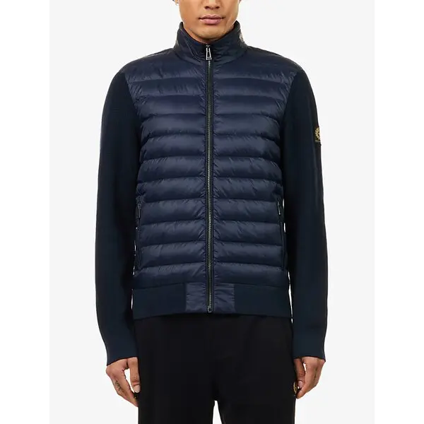 Belstaff Shell-down High-neck Cotton Cardigan