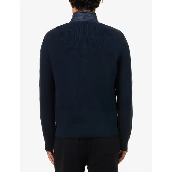 Belstaff Shell-down High-neck Cotton Cardigan