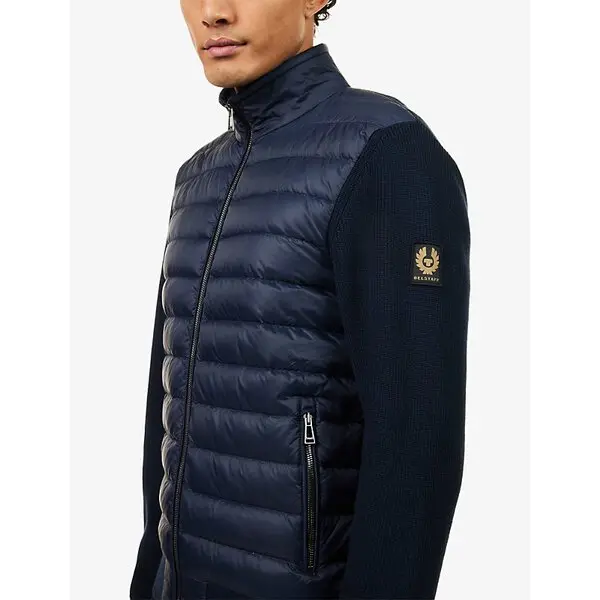 Belstaff Shell-down High-neck Cotton Cardigan