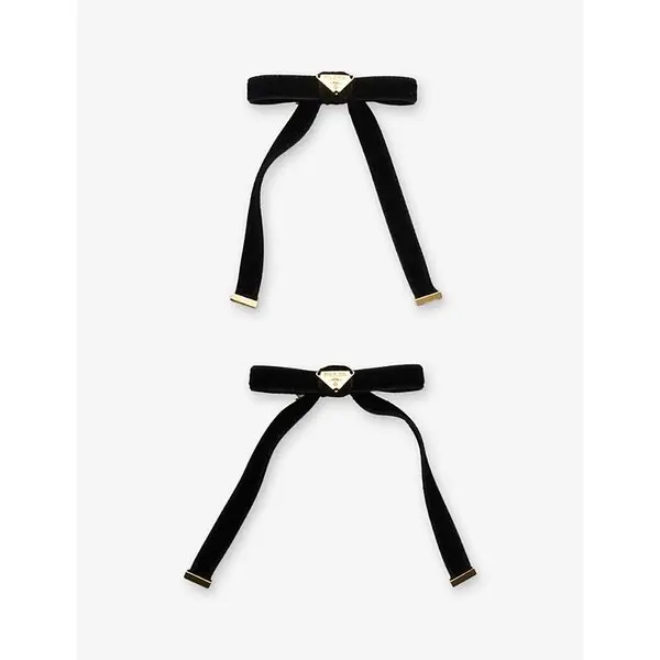 Prada Velvet Hair Clips Set - Black