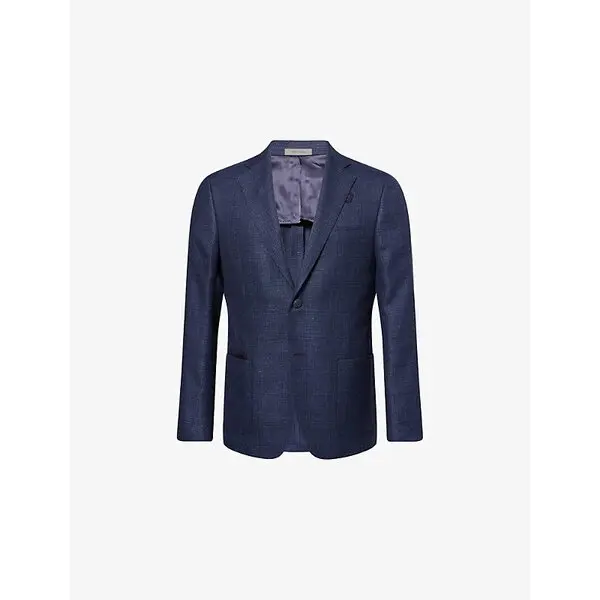 Corneliani Single-breasted Wool And Linen-blend Blazer
