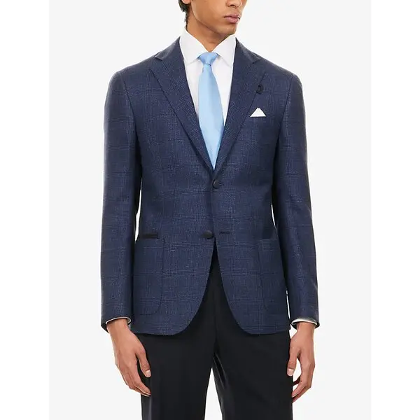 Corneliani Single-breasted Wool And Linen-blend Blazer