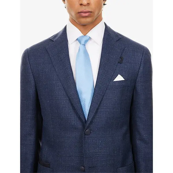 Corneliani Single-breasted Wool And Linen-blend Blazer