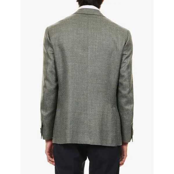 Corneliani Single-breasted Wool, Linen And Silk-blend Blazer