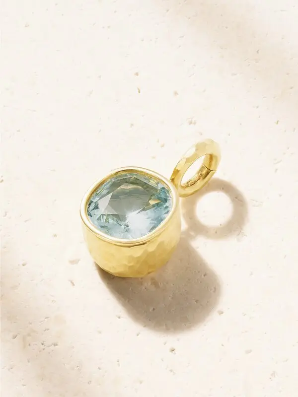 OCTAVIA ELIZABETH Hidden Gem Aquamarine Pendant - Gold