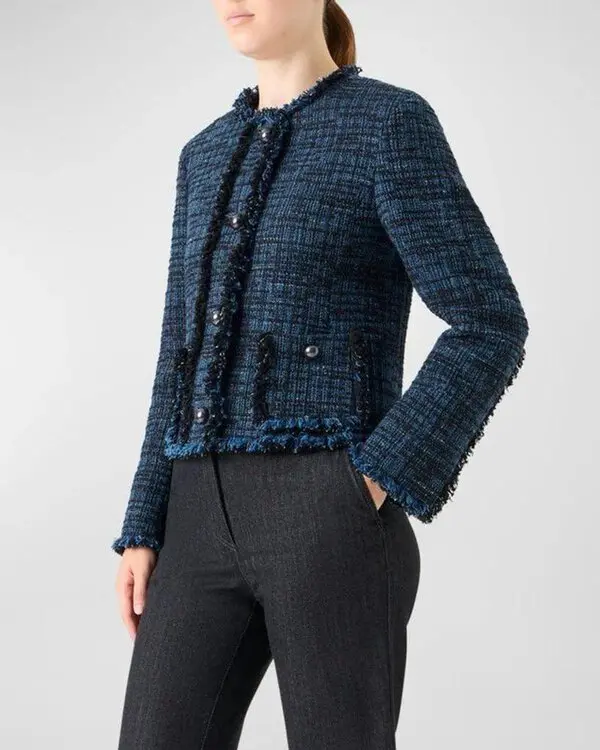 Akris Raw Denim Tweed Jacket