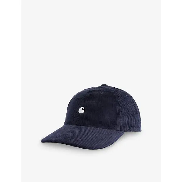 Carhartt Work In Progress Logo-embroidered Corduroy Baseball Cap - Dark Navy / White
