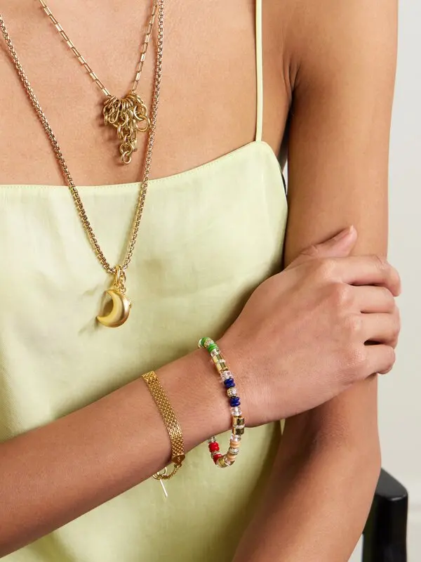MARTHA CALVO Translucence Gold-plated, Enamel And Crystal Bracelet