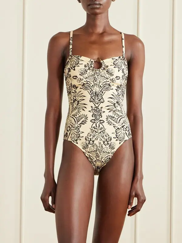 Ulla Johnson Hydra Embellished Printed Swimsuit