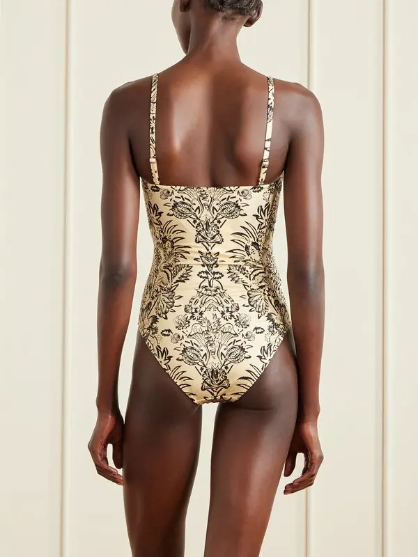 Ulla Johnson Hydra Embellished Printed Swimsuit