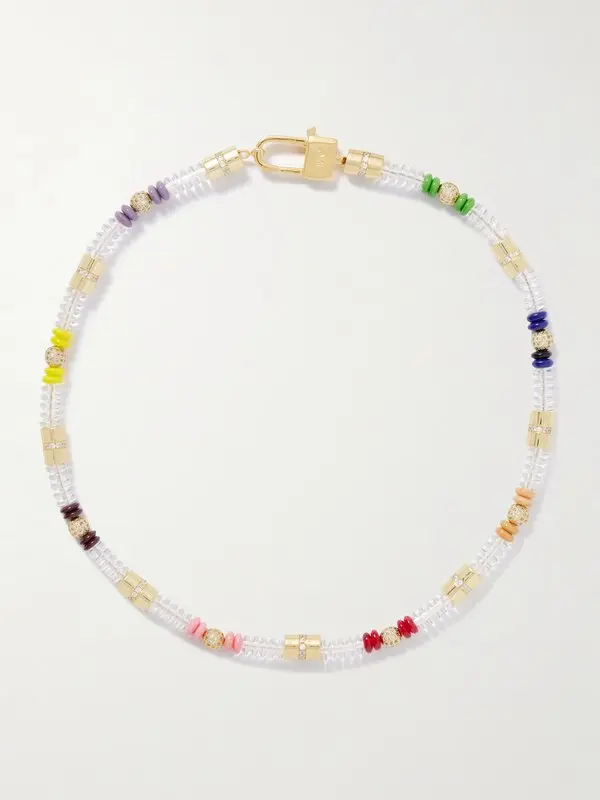 MARTHA CALVO Translucence Gold-plated, Enamel And Crystal Necklace - Multi