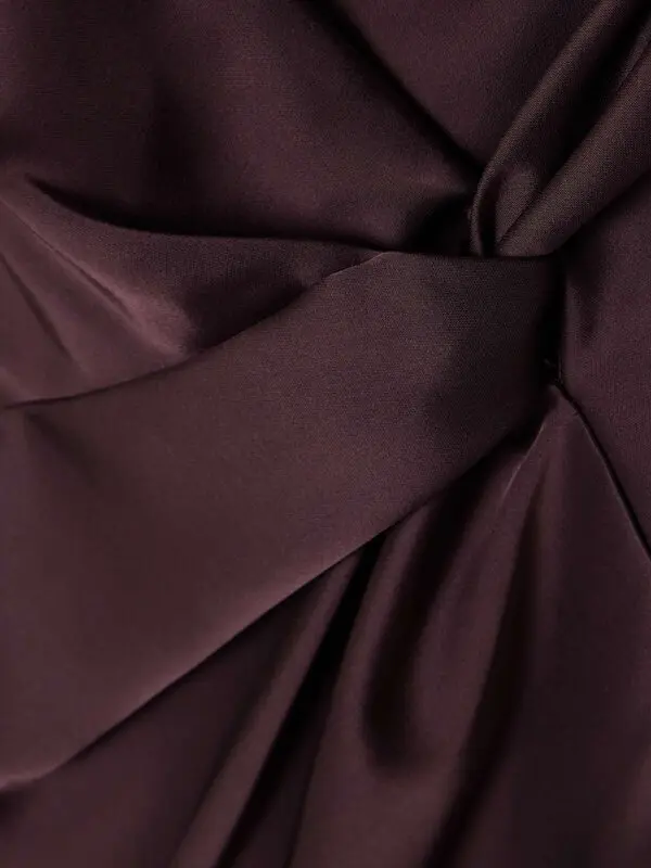 Theory Twist-front Draped Satin Midi Dress - Plum