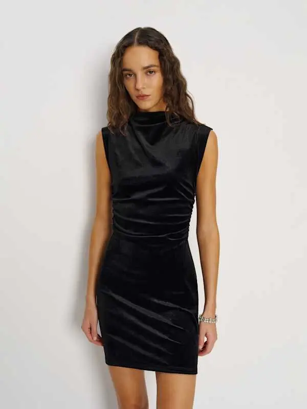 ribbed knit off the shoulder dress Ingrid