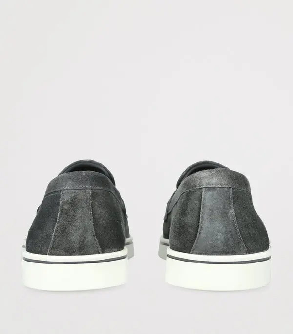 FERRAGAMO Suede Tancredi Loafers - Grey