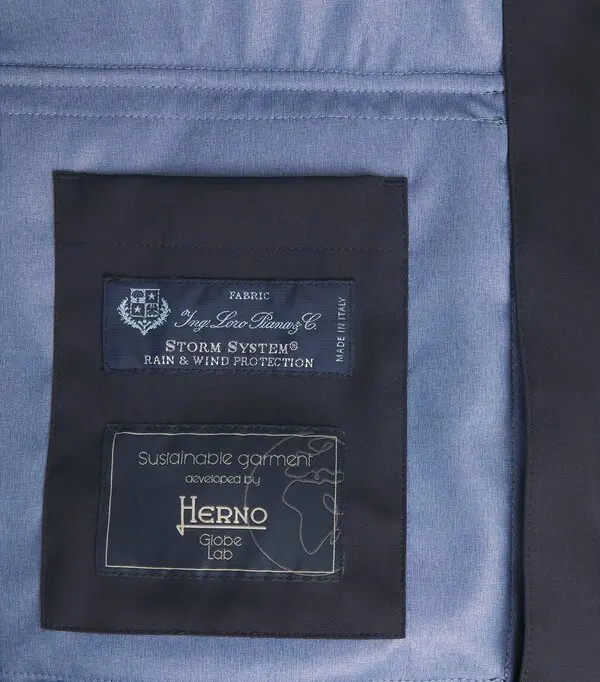 Herno Virgin Wool Bomber Jacket - Navy