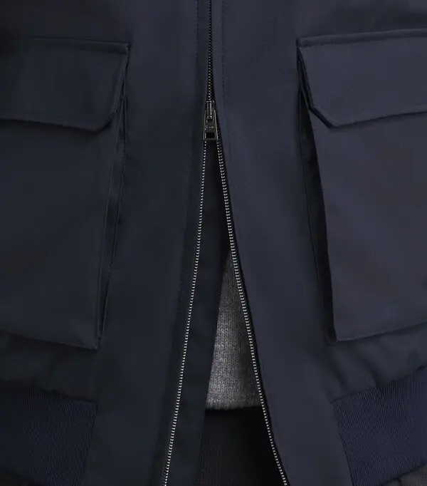 Herno Virgin Wool Bomber Jacket - Navy