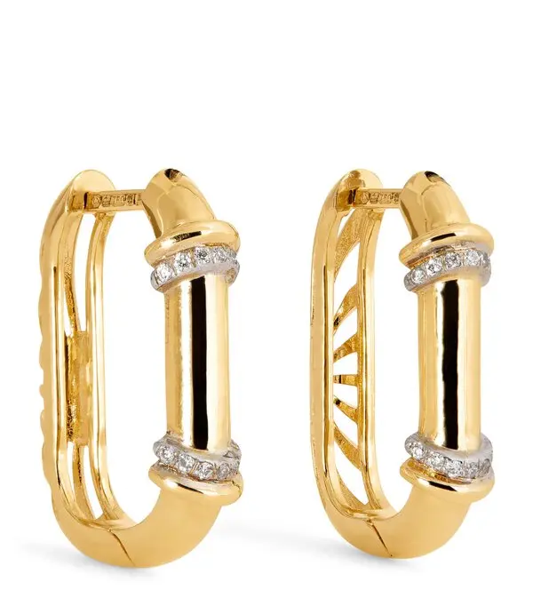 L'ATELIER NAWBAR Yellow And Diamond Buoy Lock Earrings - Gold